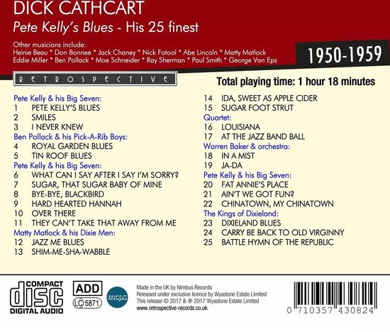 Dick Cathcart - His 25 Finest (CD), Dick Cathcart | Muziek | bol.com