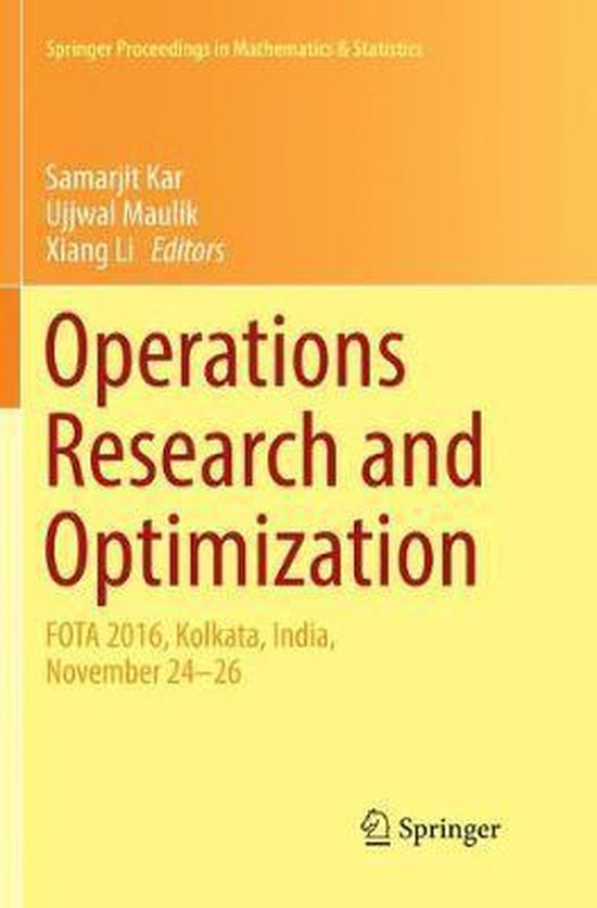 Operations Research and Optimization | 9789811340048 | Boeken | bol.com