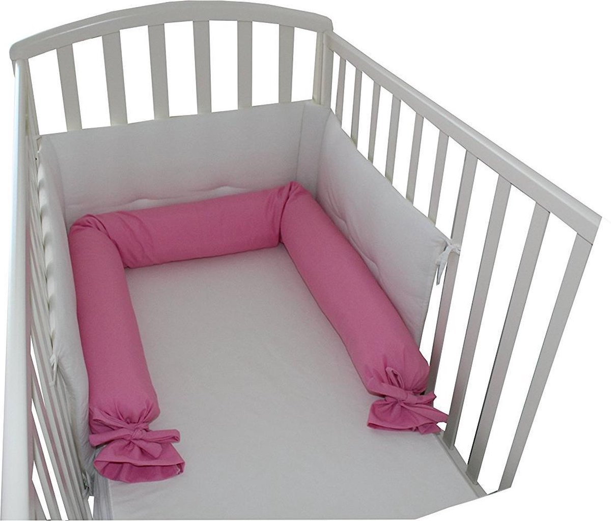 Babysanity - bumper bedje/ bedomrander kinderbedje roze 190 cm | bol.com