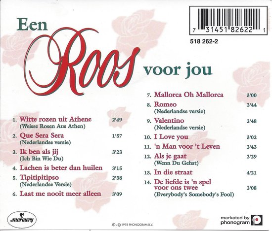 Een Roos Voor Jou, Roos | CD (album) | Muziek | bol
