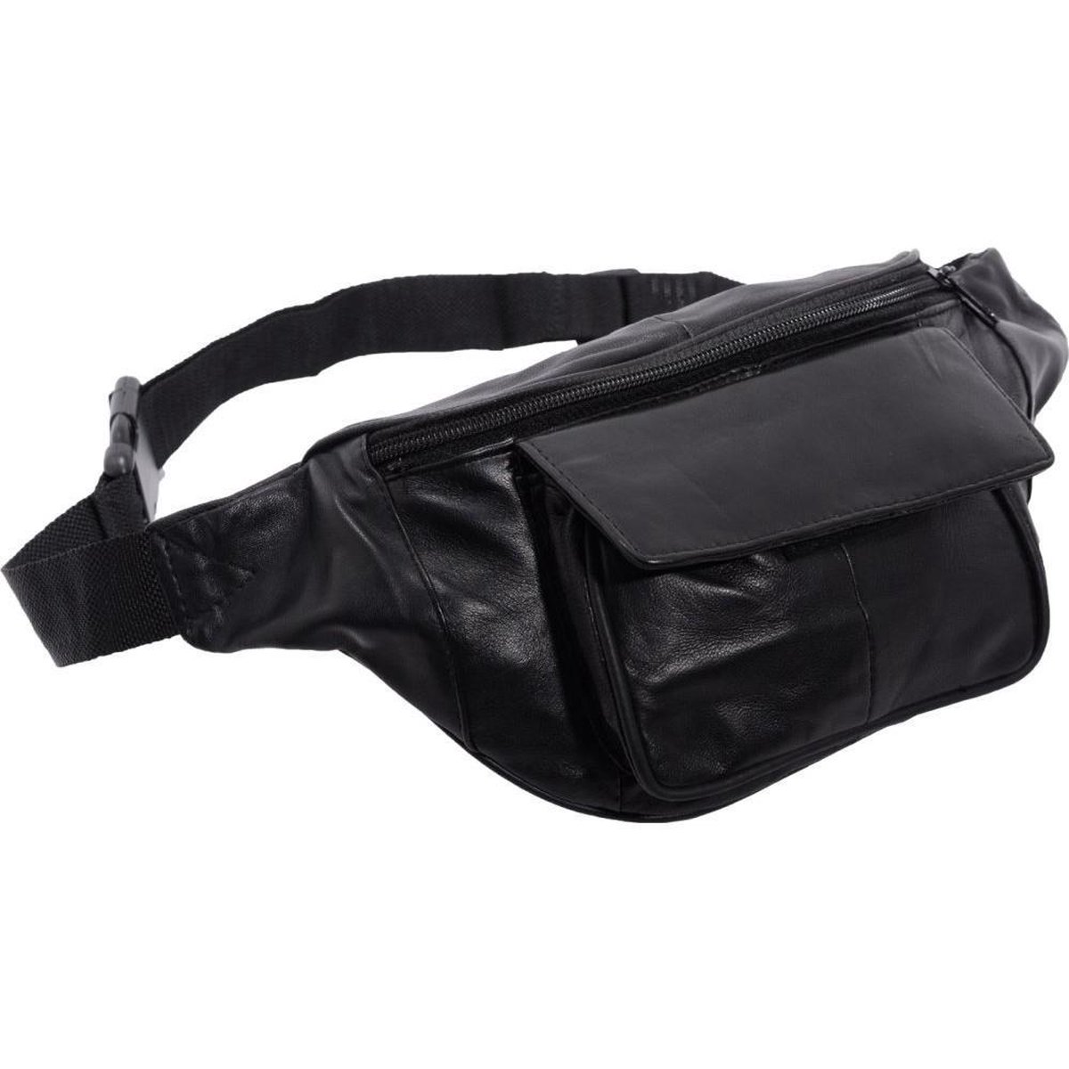 Rojafit Heuptas-Groot-3 vakken-Zwart-Nappa Leer-Afmeting ca. 34 x 8 x ...