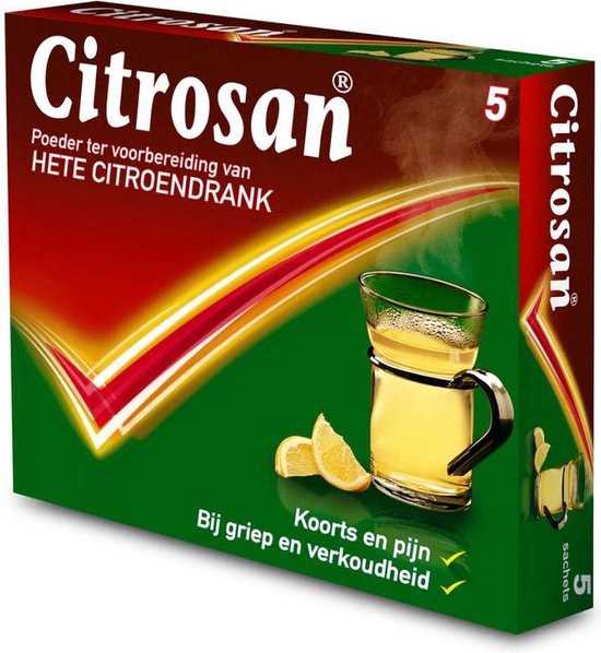 Citrosan Hete Citroendrank - Paracetamol & Vitamine C Poeder - 5 zakjes ...