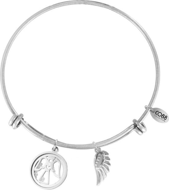 CO88 Collection Sparkle 8CB 12069 Stalen Armband met Hangers - Open ...