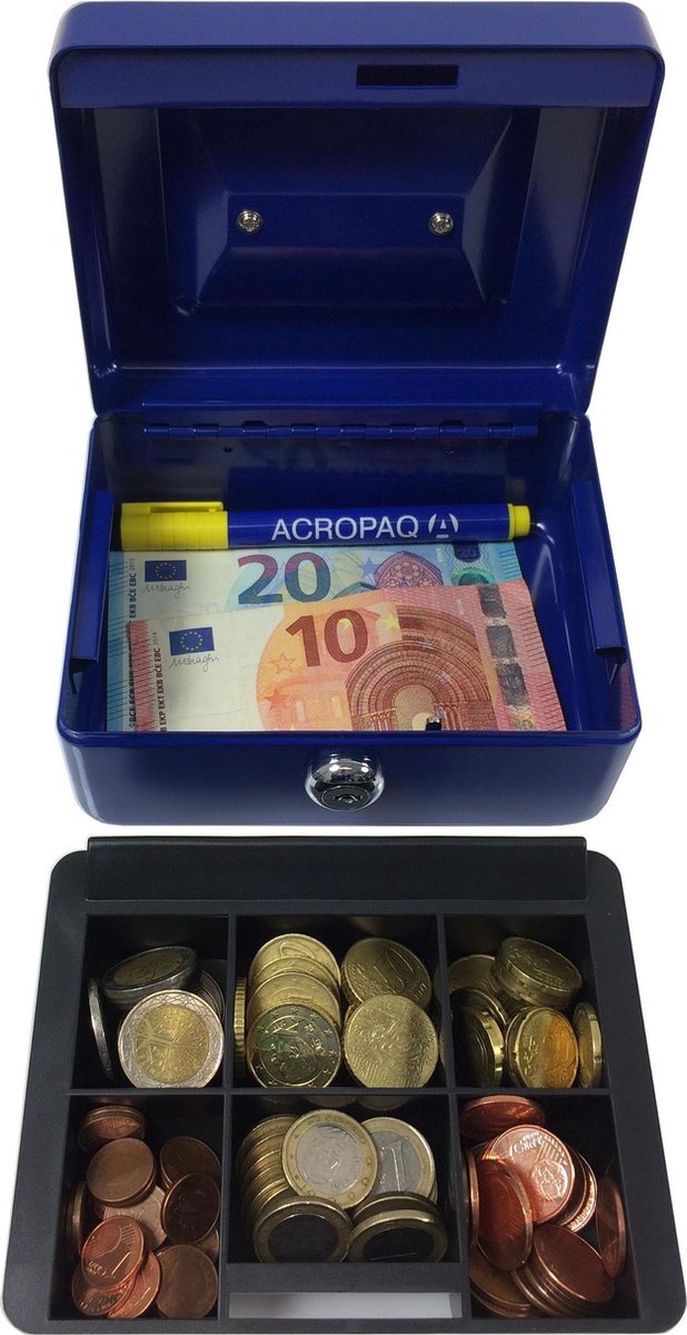 ACROPAQ Geldkistje - Premium, Geldkist met sleutel, 15 x 12 x 8 cm ...