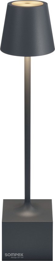 Sompex | Tafellamp Dave | Antraciet | Accu | Dimbaar / 29,5cm hoog / tafellamp /... | bol