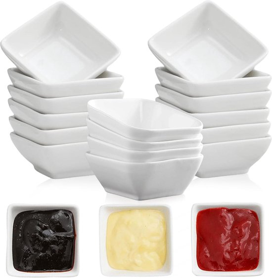 16 stuks dipschaaltjes - vierkante sojasausschaaltjes - sausschaaltjes ...