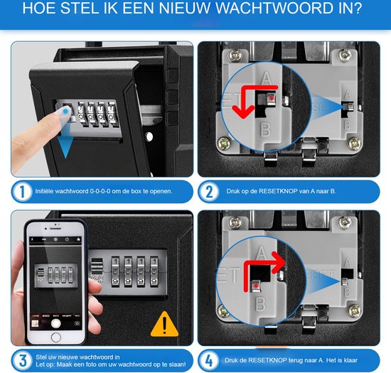 Grote Sleutelkast met Cijfercode - Weerbestendig - Wandmontage en ...