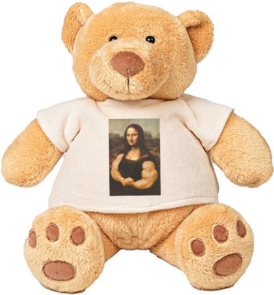 Pluche Beer Mona Lisa Portret Met Spierballen - kunst - schilderij - da ...
