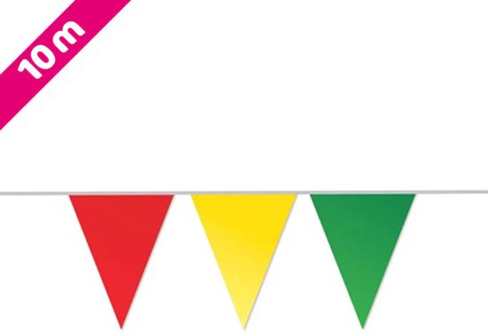 Vlaggenlijn rood-geel-groen 10 m - . | bol