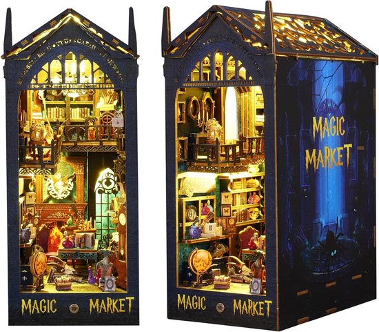 DIY Magic Book Nook Kit(luxe editie)- magische markt incl. Led lamp ...
