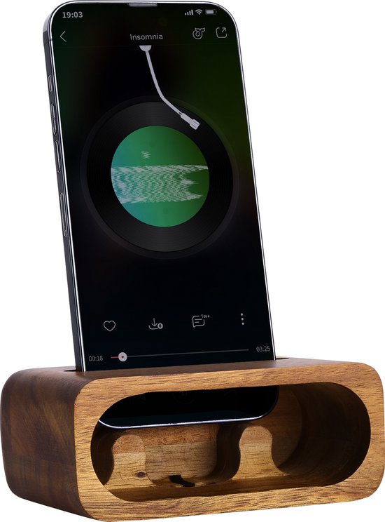 Navaris houten telefoonhouder met luidspreker effect ...