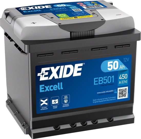 Exide EB501 Excell 12V 50Ah Zuur | bol