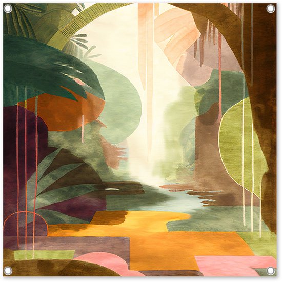 Graphic Message - Schuttingdoek inclusief Spanners - Modern Botanisch ...