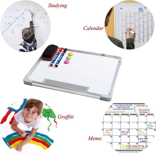 Magnetisch Wit Bord 40cm x 30cm - Klein Droog Uitwisbaar Whiteboard met ...