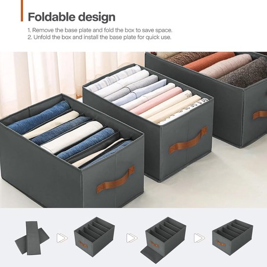 Kast Organizer kledingkast - opgeruimd - 6 stuks - grijs - textiel | bol