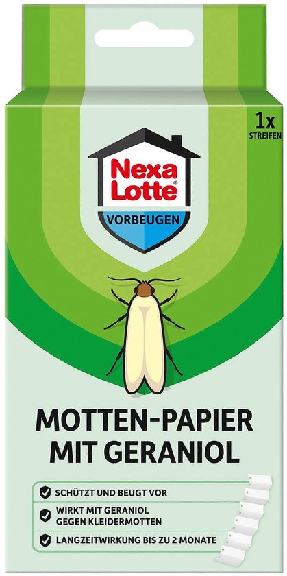NEXA LOTTE Mottenpapier met geraniol, Motten Bestrijden -mottenval ...