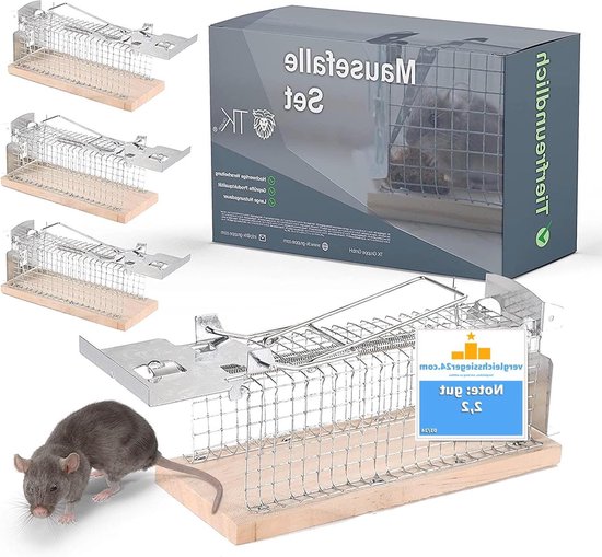 Levende Houten Muizenval - Diervriendelijk - 3 stuks - Hout | bol