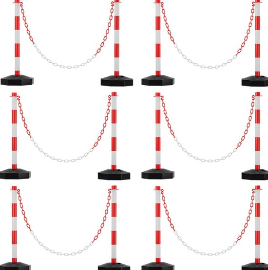 6X Cône d'avertissement Poteau de barrière Support à chaîne Encastré ...