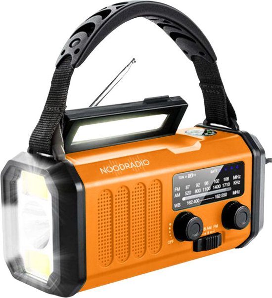 NoodRadio® Multifunctionele Noodradio - Solar Opwindbaar 10.000mAh ...