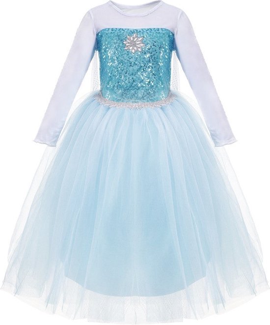 Prinsessendroom - Elsa Sneeuwkoningin jurk - 110/116 (4/5 jaar ...