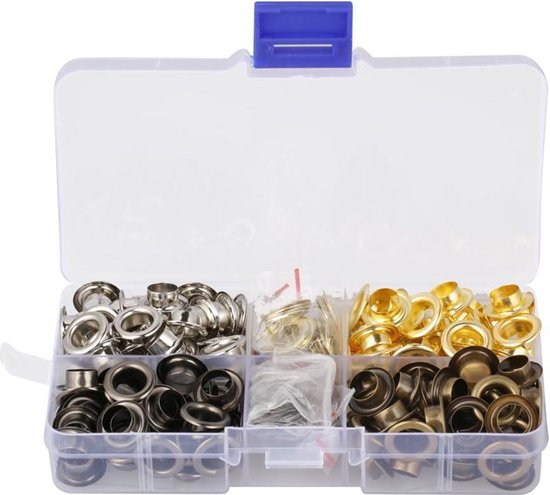 Metalen oogjes set van 140 stuks - 5/16 inch - Metalen oogjes voor ...