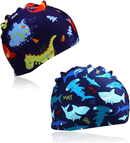 Badmuts voor kinderen jongens en meisjes set van 2 stuks stretch ...