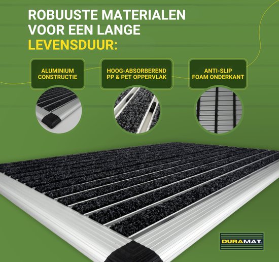 DuraMat® Pro - Hoogwaardige Aluminium Deurmat 90 x 60 cm - Robuuste ...