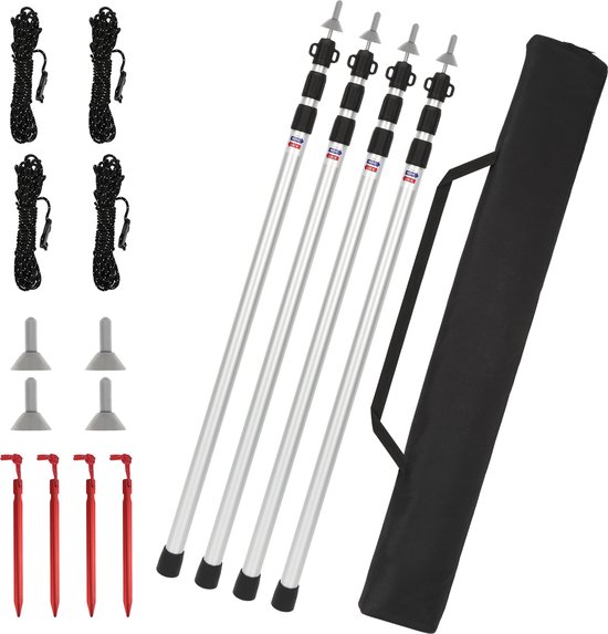 Tentstok Telescopische stok set van 4 Tentstokken voor voortent ...