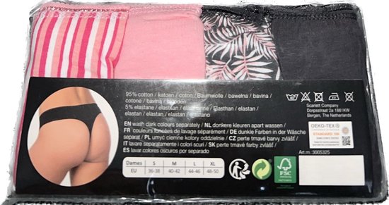 My Essentials - Ondergoed Dames - String - String Dames Met Print - Onderbroeken - 4... | bol