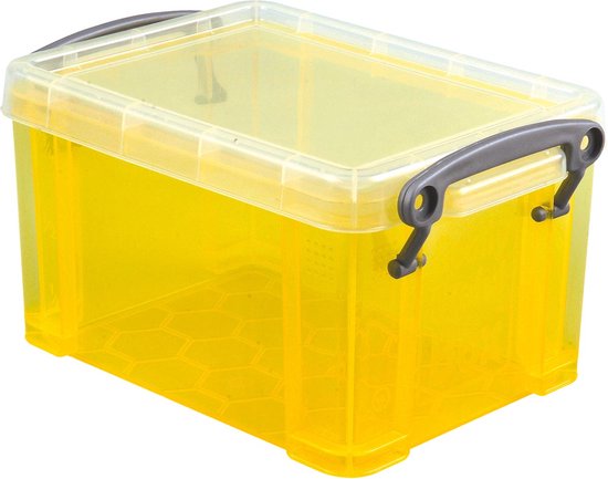 Really Useful Box 0,7 liter, transparant geel 78 stuks | bol