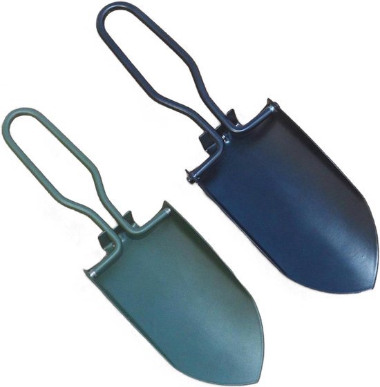 Mini-schep van roestvrij staal inklapbaar - tuin en camping - 2 stuks | bol