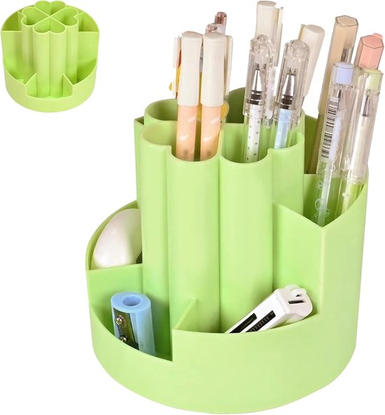 Handige 360° Roterende Pennenhouder voor Kinderen met 10 Vakken en ...