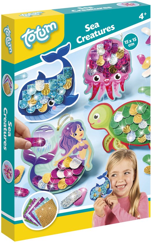 Totum knutselset zeemeermin en zeedieren maken 15 x 15 cm | creatief ...