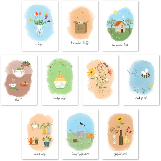 Studio-Mouche - kaarten - wenskaarten - ansichtkaarten - kaartjes - hand getekend -... | bol