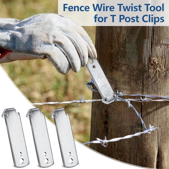 Hekdraad Twister - 5Pack Spangereedschap voor T Post Clips - Stalen ...