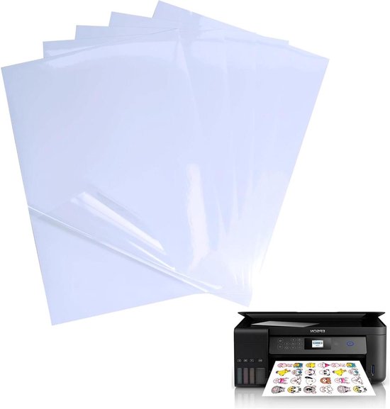 A4 Transparant Stickerpapier voor Printers - Bedrukbaar Vinyl - 20 ...
