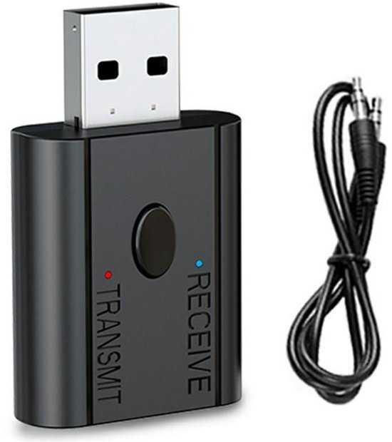 2 in 1 Bluetooth 5.3 Receiver en Transmitter USB adapter met AUX kabel - Bluetooth... | bol