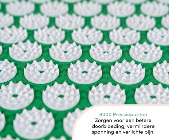Loti Spijkermat met Spijkerkussen – Donkergroen/Wit – Acupressuur Mat ...