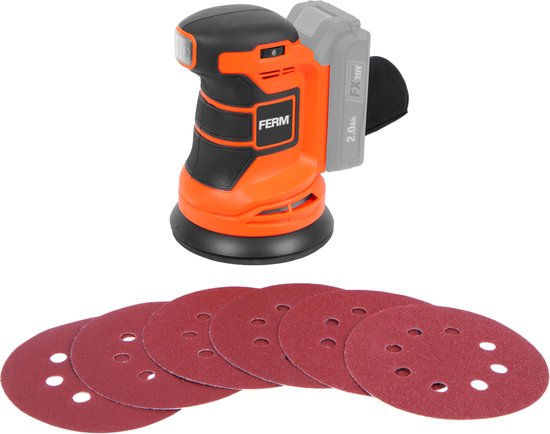 FERM - AX-POWER - ESM1014 - Accu - Schuurmachine - Roterend - 20V ...