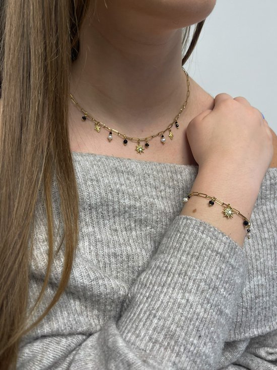 CO88 Collection - 8CN-26460 - platte schakelketting vrouwen met parels ...