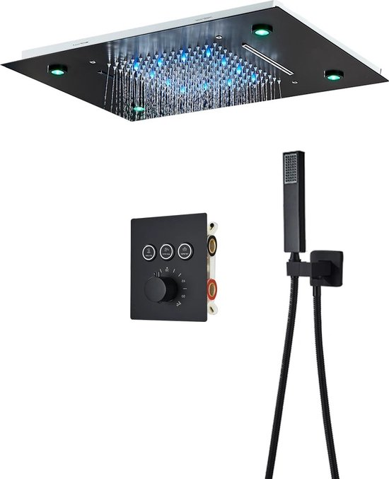 Rustive Regendouche - Plafond douche - Led Verlichting - Waterval ...