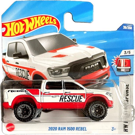HOT WHEELS 2020 RAM 1500 REBEL RESCUE RED/WHITE 39/250 HW FIRST ...