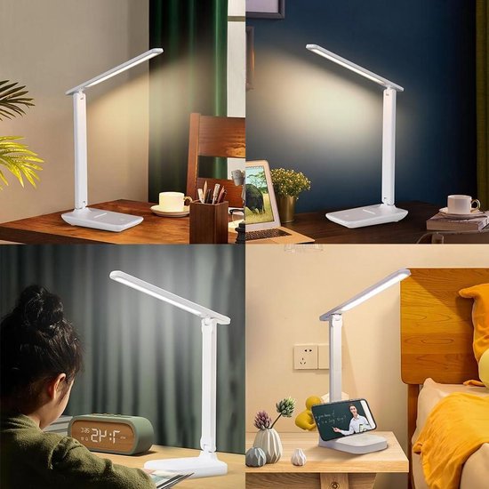 Led bureaulamp dimbaar- moderne tafellamp met touch-schakelaar, 3 ...