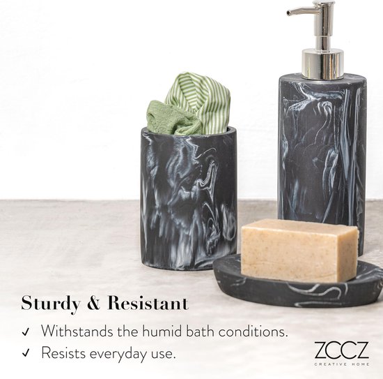 ZCCZ Badkamer accessoires set compleet, 4-delig marmeren patroon ...