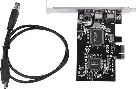 PCI-Express FireWire 1394a-IEEE-1394-controllerkaart met Firewire-kabel ...