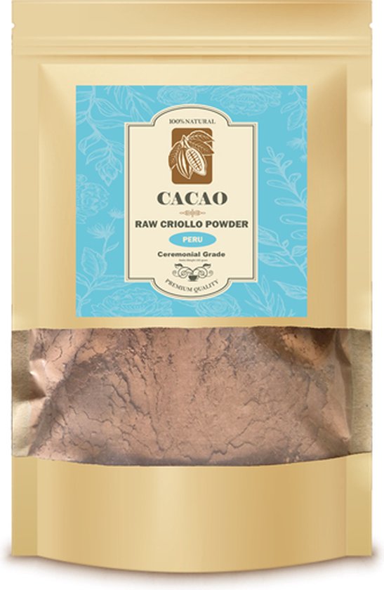 Raw Cacao Paste Criollo Powder Peru Ceremonial Grade, 200 gram | bol