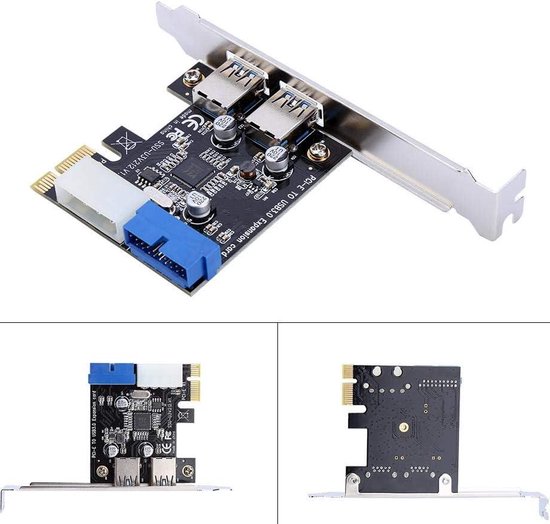 USB Controller Card Power Connector PCI-E naar USB 3.0 Super Speed ...