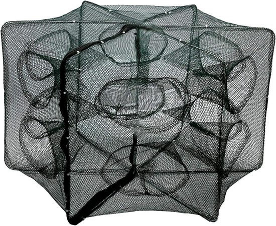 Gevouwen Visnet 6-12 Gaten Opvouwbare Visnet - Vis Garnalen Minnow ...