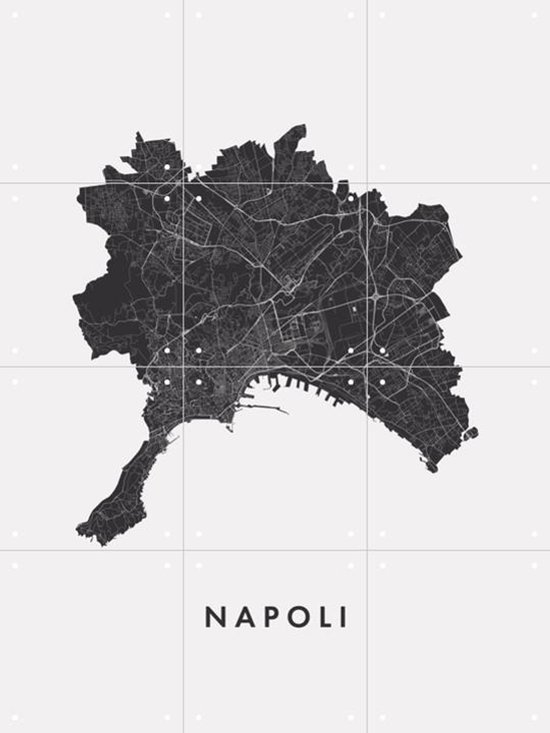 IXXI Napoli City Map, Kunst in Kaart - 60 x 80 cm - Gratis ophangtool ...