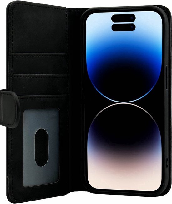 Zip Wallet Bookcase - iPhone 12 / 12 Pro - Book Case met ritsje - Zwart ...